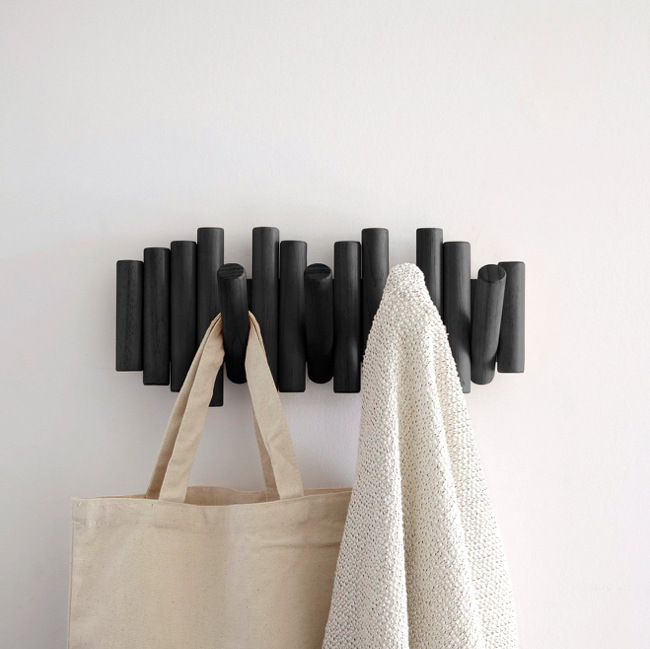 Picket knaggrekke, sort - Kaktus Interiør AS